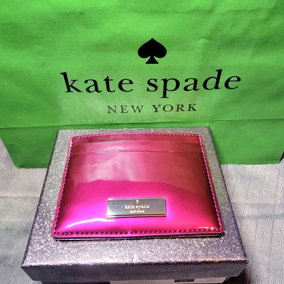 kate spade | Bags | Kate Spade Nwt Dark Raspberry Card Holder W Box And ...